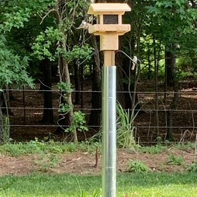 Post Mount Bird Feeder, Cedar Four Sided Bird Feeder ,large Bird Feeder ...