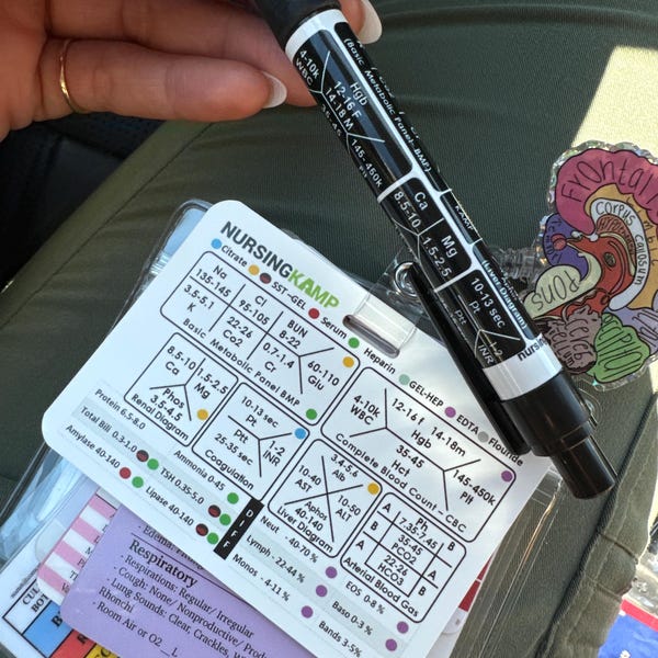 Labs Fishbone Medication Levels ABG Reference Badge ID Nursing Student ...