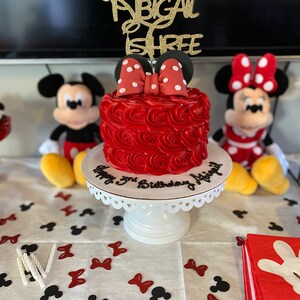 Three Minnie Mouse Cake Topper, Three Cake Topper, 3rd Birthday Minnie ...