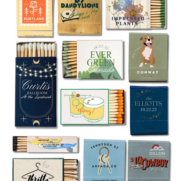 CUSTOM MATCHBOOK ART | Personalized Digital Matchbox Gift | Large ...