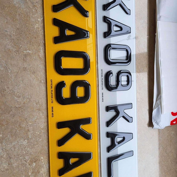 4D Number Plates Front and Rear - 3mm I 6mm I Black Border I Car I Van ...