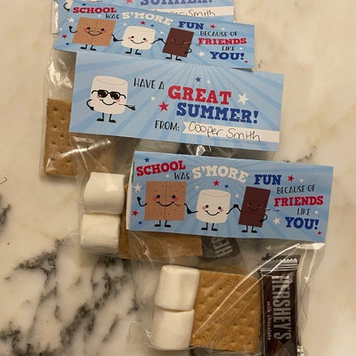 PRINTABLE End Year Gift Tags, Smores Tags, S'mores Favor Tags, Summer ...