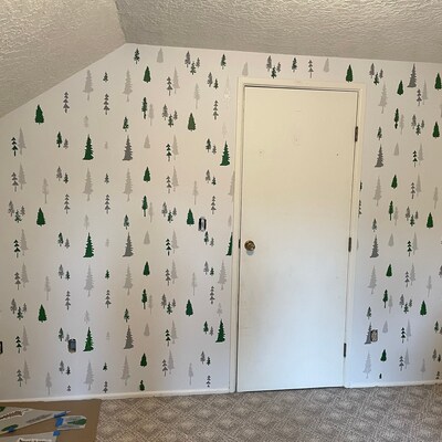 Fir Tree Forest Pattern Wall Stencil Large Wall Stencils, Tree Stencil ...