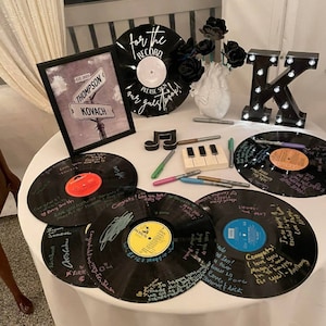 Signature Vinyl Record Sticker for Wedding Guest Book - Etsy