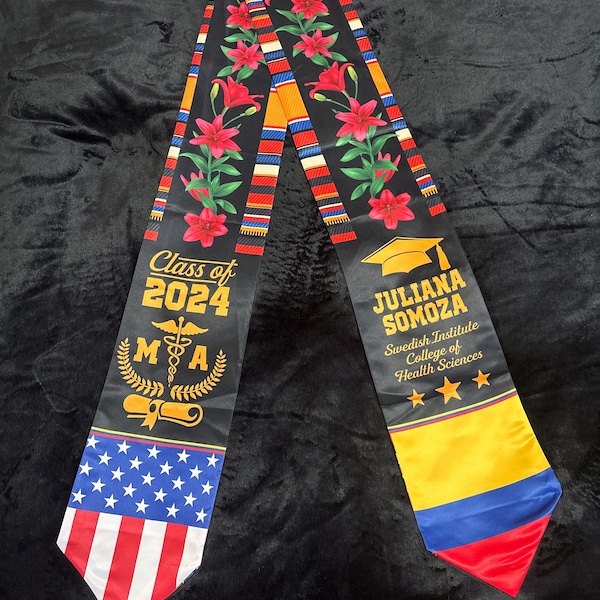 Mexican Graduation Sash, Mexican American Flag Graduation Sash 2024 ...