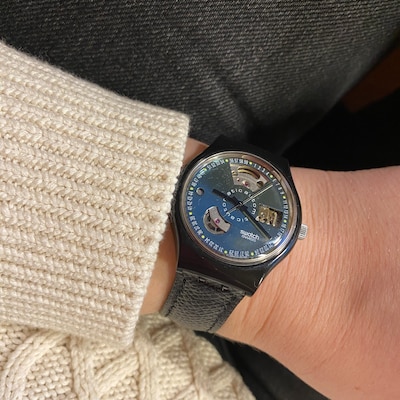Vintage Swatch Watch 34mm Original Crazy Train With Cows GG194 Running ...