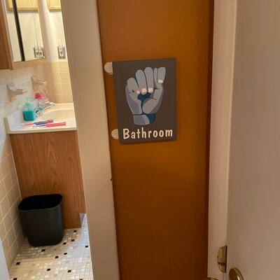 Bathroom ASL or Name Sign Language Signs Custom Made Wall Decor - Etsy