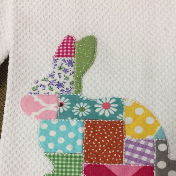 Patchwork Applique Design - Easter Bunny Applique Design - BEAN Stitch ...
