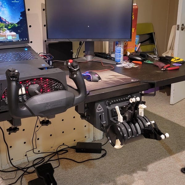 Under Desk Flush Mount for Honeycomb Alpha Flight Yoke & Bravo Throttle ...