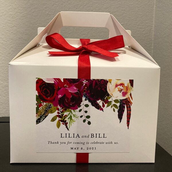 Floral Wedding Stickers - Custom Wedding Welcome Bag Stickers - Wedding ...