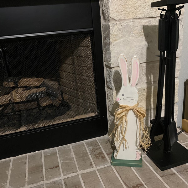 Rustic Slender Solid Wood Easter Bunny. - Etsy