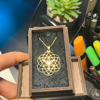 Gold Plated on Silver Torus Silver Necklace Sacred Sacred Geometry ...