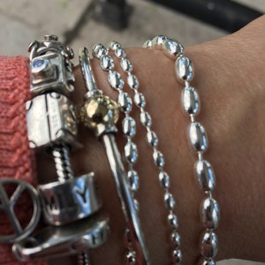 Rice Bead Bracelet Trio Sterling Silver .925 Small, Medium and Large ...