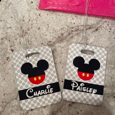 Mickey Mouse Personalized Luggage Tag, Bag Tag, Personalized Gift, Gym ...