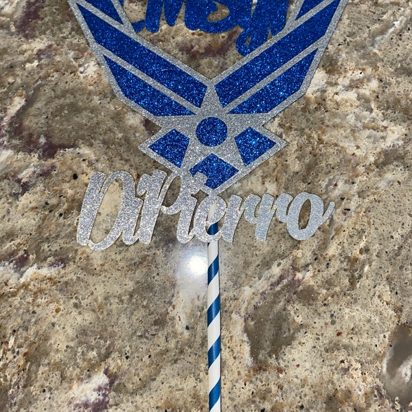Personalized Air Force Emblem Cake Topper: Glitter, 6-inch NO SHED! - Etsy