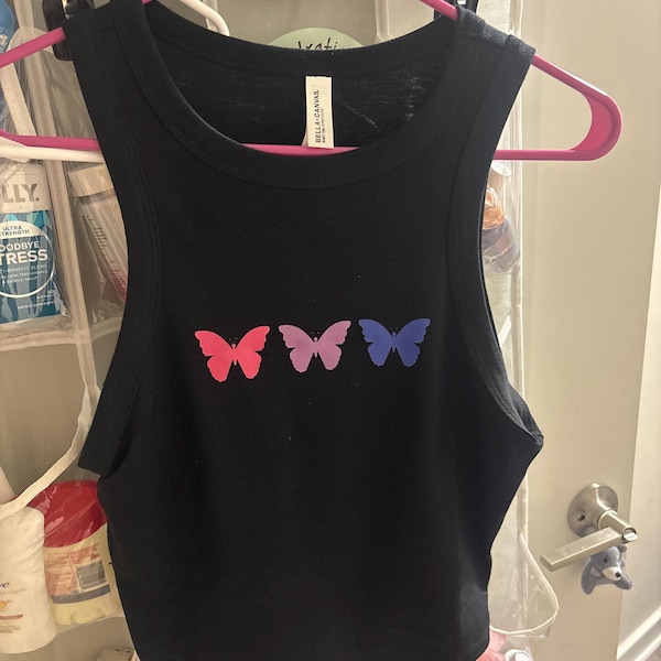 Bi Tank Top, Bisexual Pride Shirt, Bi Butterflies, Subtle Pride Shirt ...