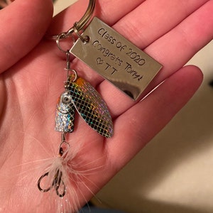 Minnow Fishing Lure Key Chain Personalize, Customized, Hooked on You - Etsy