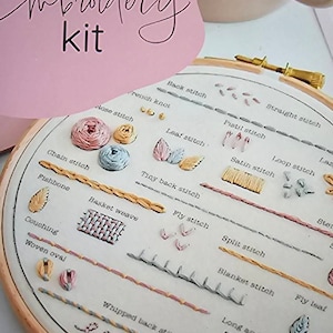 Stitch Along Embroidery Kit / Complete Beginner Embroidery Kit / Pick ...