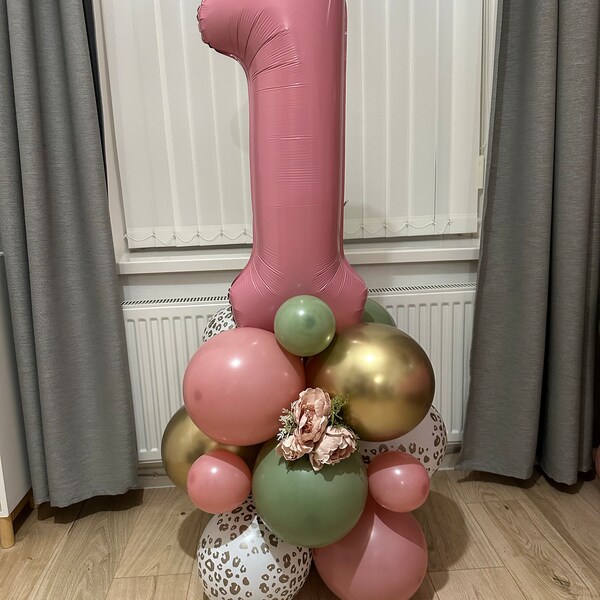 DIY Large 55" Safari Birthday Balloon Sculpture, Sage Green and Dusky ...