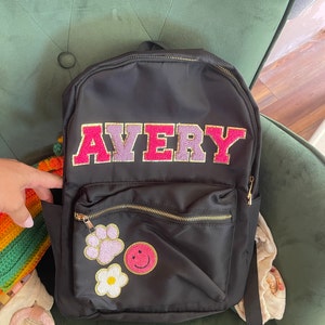 Personalized Kids Nylon Backpack, Chenille Letters, Customize, Back to ...