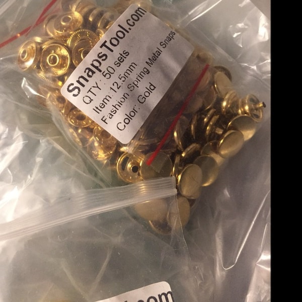 50 Sets Brass Spring Metal Snaps: Leatherworking Fastener Kit - Etsy