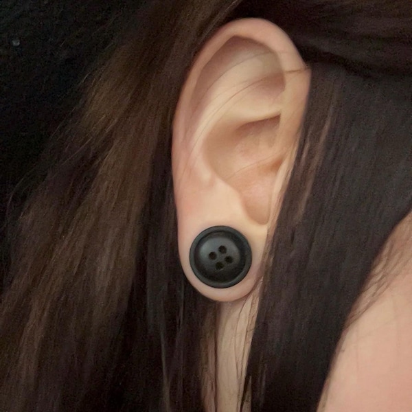 Black Ebonite Ear Gauges Buttons - Ebonite Plugs Buttons - Gauges in ...