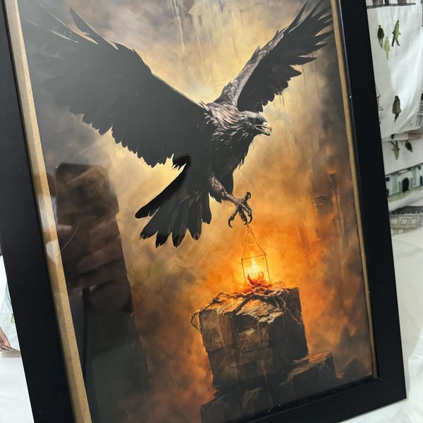 Raven Stealing Sun Art Print: Native American Folklore, Animal Wall Art ...