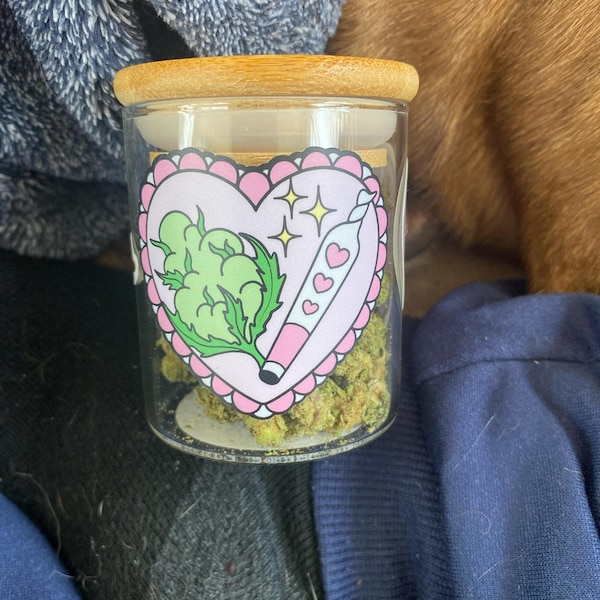 Black Cat Rainbow Stash Jar, 4oz Glass Stash Jar, Storage Jar, Small ...