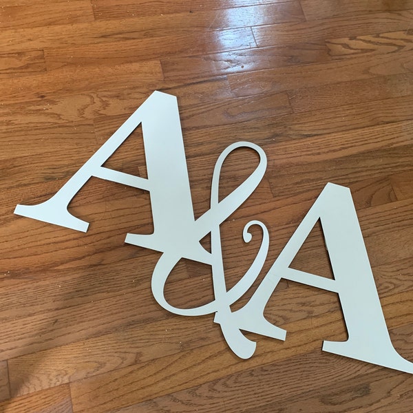 Large Initials Monogram Sign, Personalized Wedding Backdrop, Custom ...