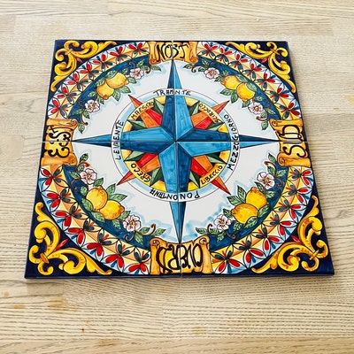 Decorative Wall Tile Art Amalfi Coast Seen From Above With - Etsy