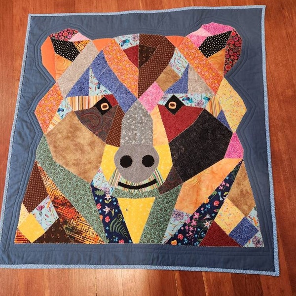Patchwork Wolf Pattern , Wolf Quilt Pattern , PDF Quilt Pattern ,quilt ...