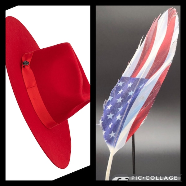 American Flag Hat Feather - Etsy