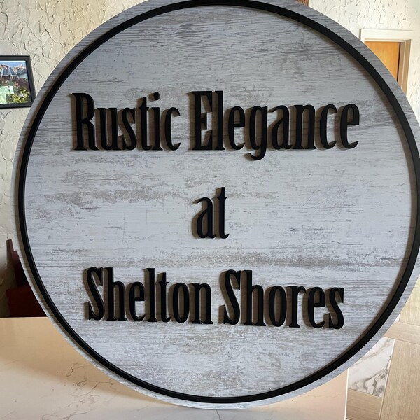 Personalized Wooden Logo Sign, Wooden Round Sign, Custom Wood Office ...