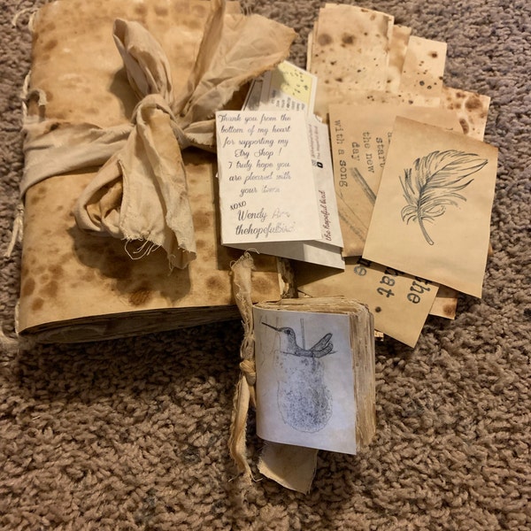 Tea Dyed Paper Journal, Coffee Stained Paper, Grit and Hope Journal ...