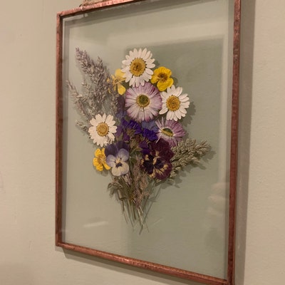 Framed Wall Art Set of 3 Pressed Flower Frame Hanging Floral Décor 812 ...