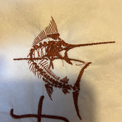 Marlin BONES Embroidery Design - Etsy