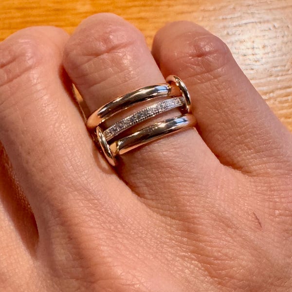 14KGF Two Tone Eternity Connected Ring, 1/20 14K Quality Mark (R11) - Etsy