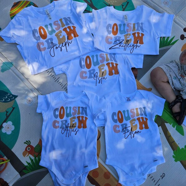 Personalized Groovy Cousin Crew Kids Shirt - Retro Custom Matching Cousins Shirts - Cousin Trip ...