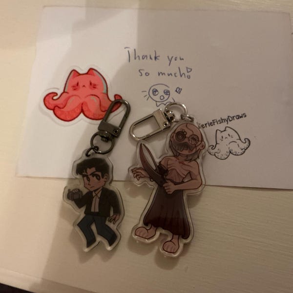 Stares at You Autistically One Sided Holographic Acrylic Keychain (LAST ...