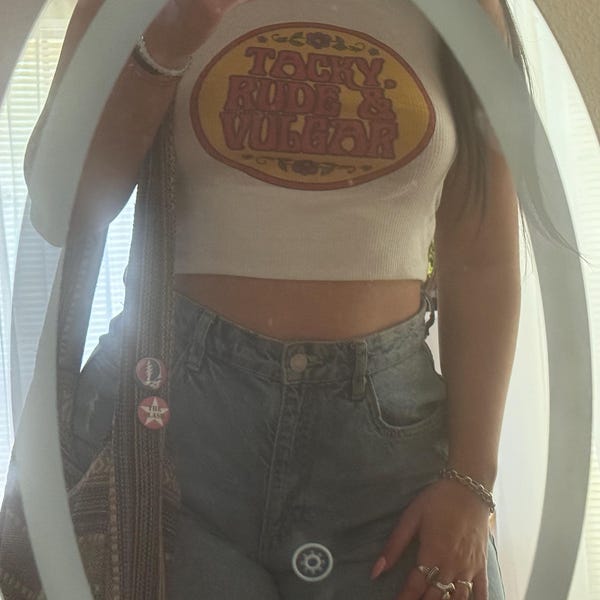 Ribbed Tank With Tacky Rude and Vulgar Vintage Inspired Graphic - Etsy