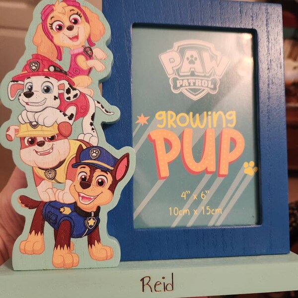 Personalised Paw Patrol Wooden Photo Frame - Kid's Gifts - Kids Bedroom ...