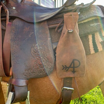 Shorty Cowhide Saddle Drink Holder, Saddle Cell Phone Holder, Saddle ...
