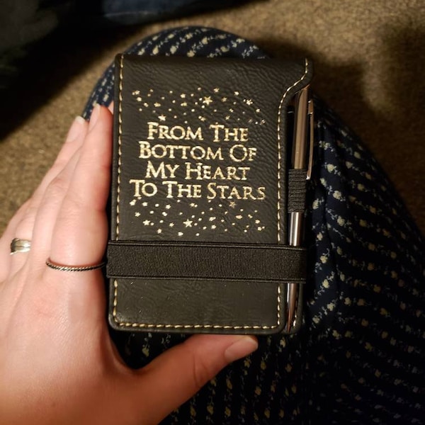 Leatherette Pocket Notebook, Custom Engraved Mini Notepad Cover ...
