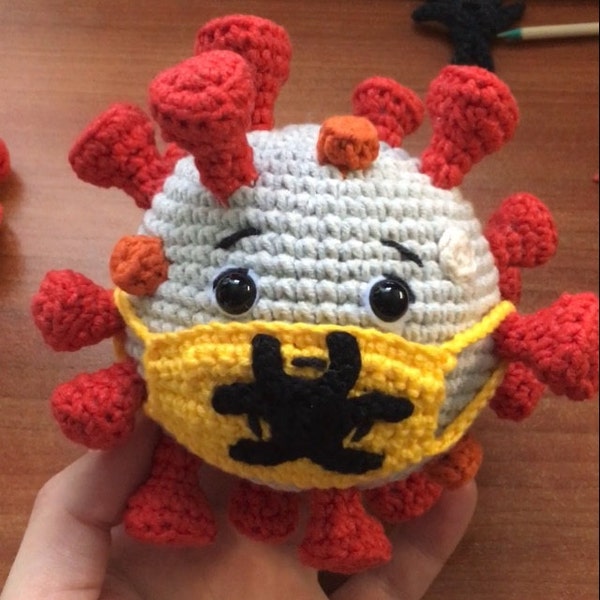 Crochet PATTERN Virus - Amigurumi Microbe - Pdf Pattern Bacteria ...