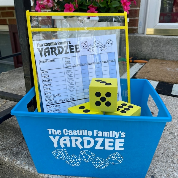 Personalized Yardzee Yard/lawn Game - Mix and Match Colors - Two Dice ...