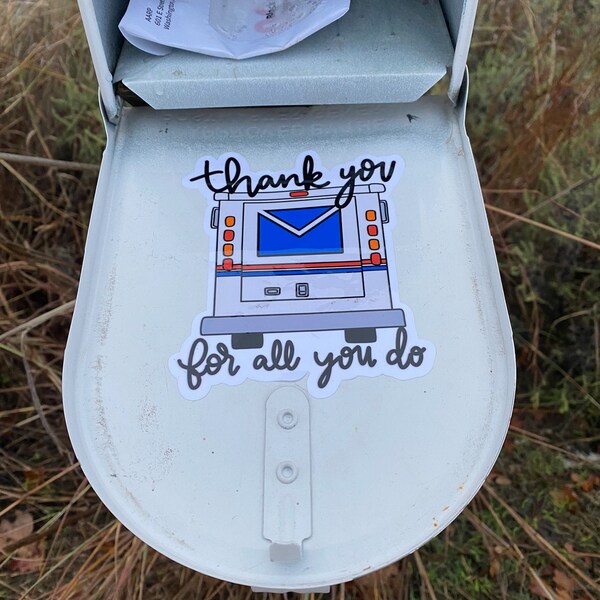 Thank You Mailbox Decal-new, Mailman Sticker, Mailman Gift, Mailbox ...