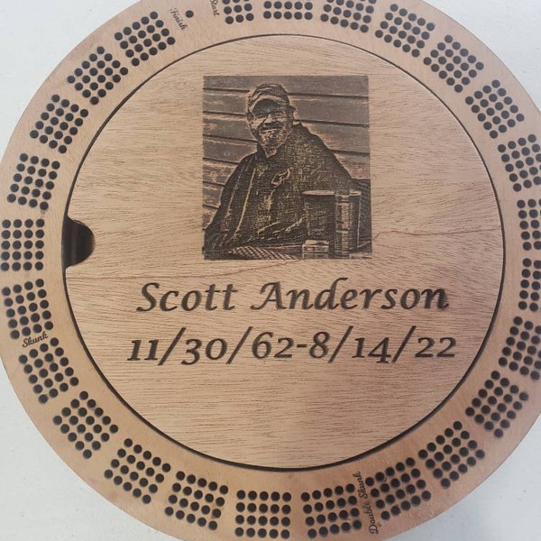 Round Cribbage Board With Storage Compartment - Etsy