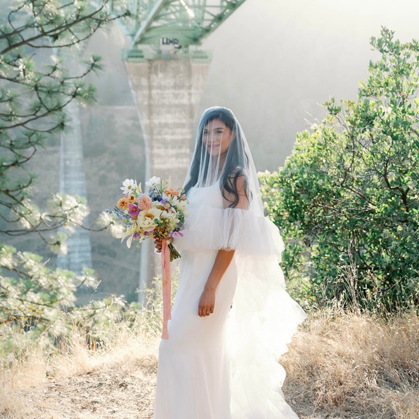 Wedding Ruffle Veil, Lux Veil With Ruffled Edge, Bridal Veil, Veil for ...