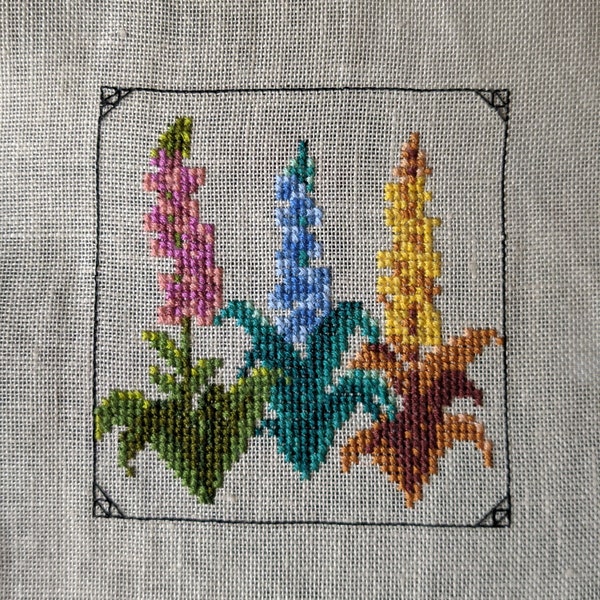 Zelda Cross Stitch Pattern - Breath of the Wild Safflina Flower Design ...