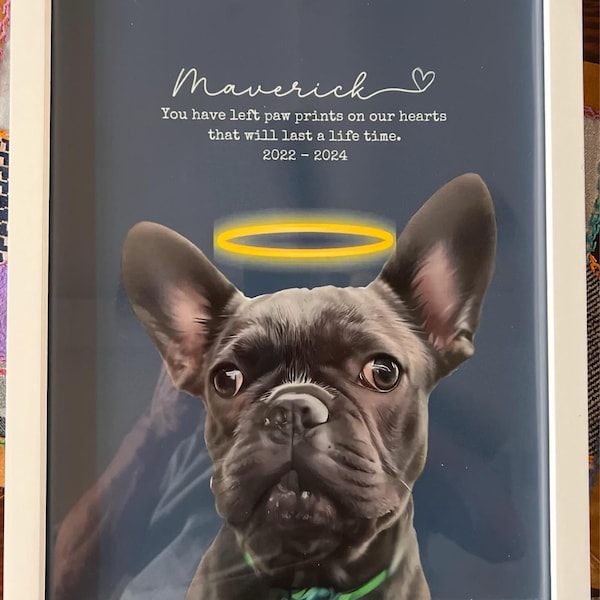 In Memory of Dog Portrait From Photo DIGITAL DOWNLOAD Pet Memorial Gift ...